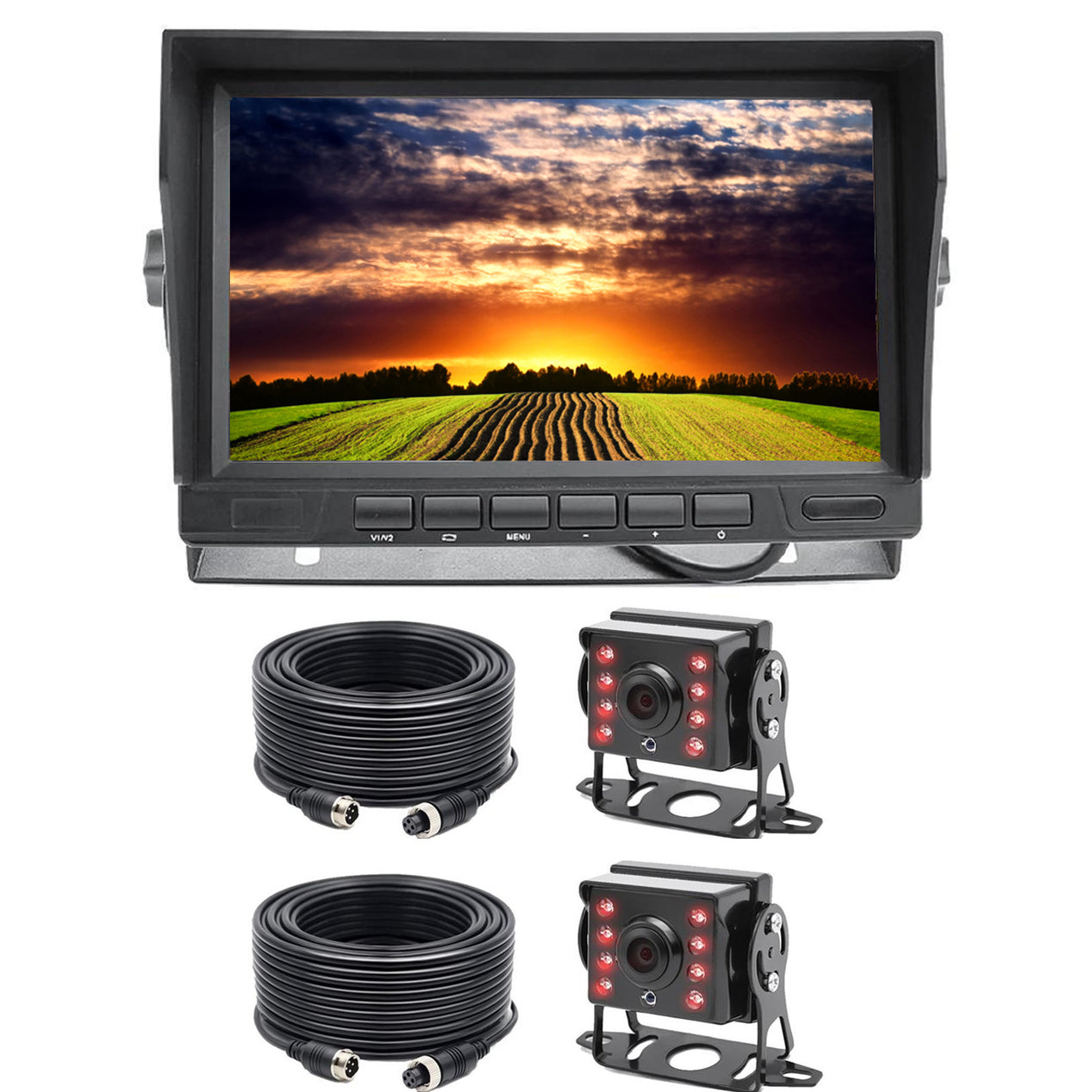 Farming 1080P Wired Heavy Duty Backup Camera System w/ 7" LCD! Optiona ...