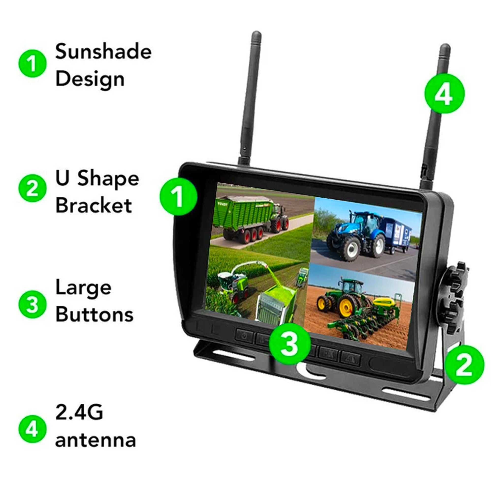 Agri Cam System! 2-4 Cam Wireless Backup Cam with 7inch LCD. HD Cams ...