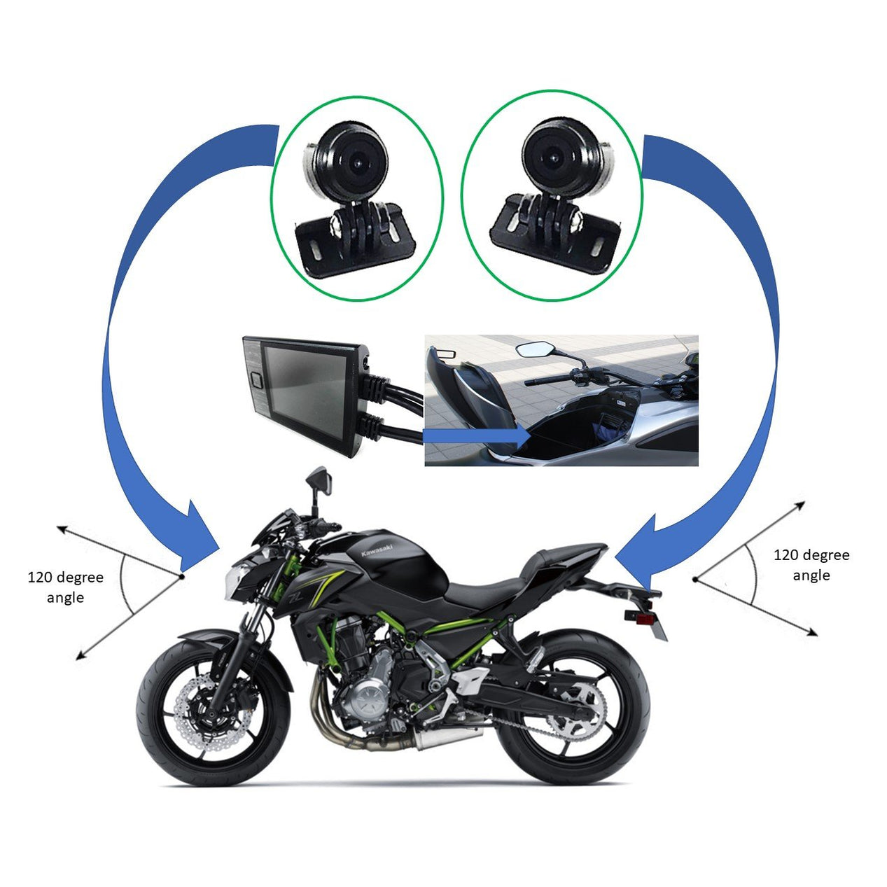 MotoProCam Dual Camera WiFi 1080P Motorcycle DVR Camera System ...