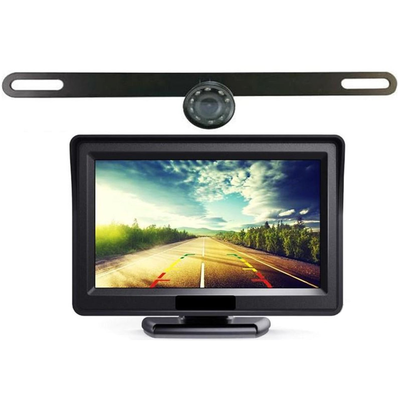 Wired License Plate Backup Cam 1080P HD 120 Degree Wide Angle Camera ...